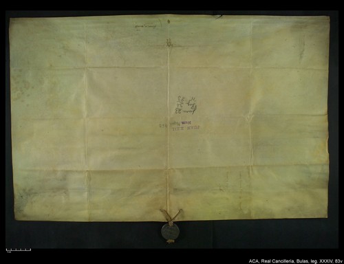 Cancillería,bulas_pontificias,legajo_XXXIV,nº83/ Letras ej...